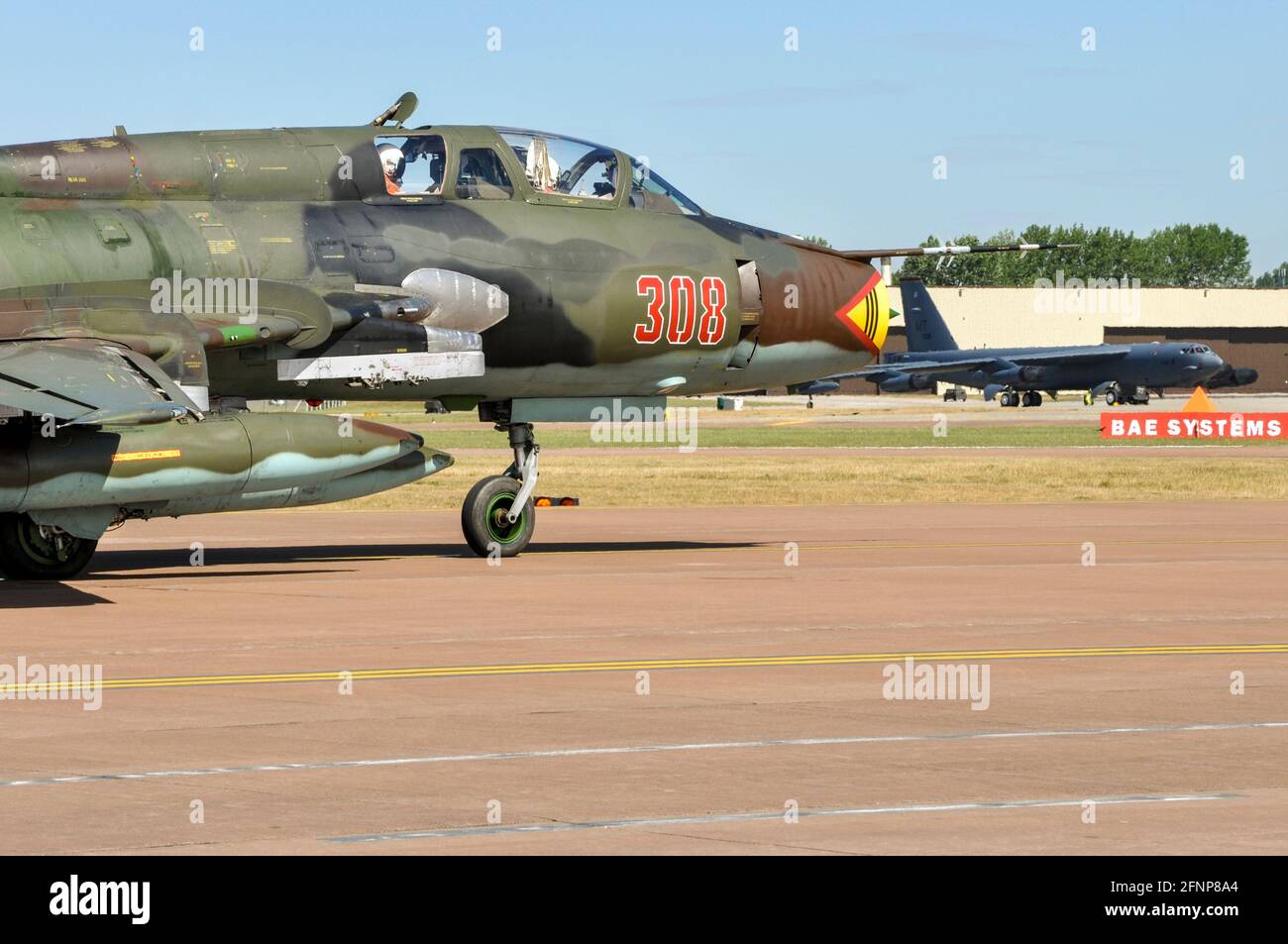 Polish Air Force Sukhoi Su-22 'Fitter' fighter jet plane and USAF B-52 ...