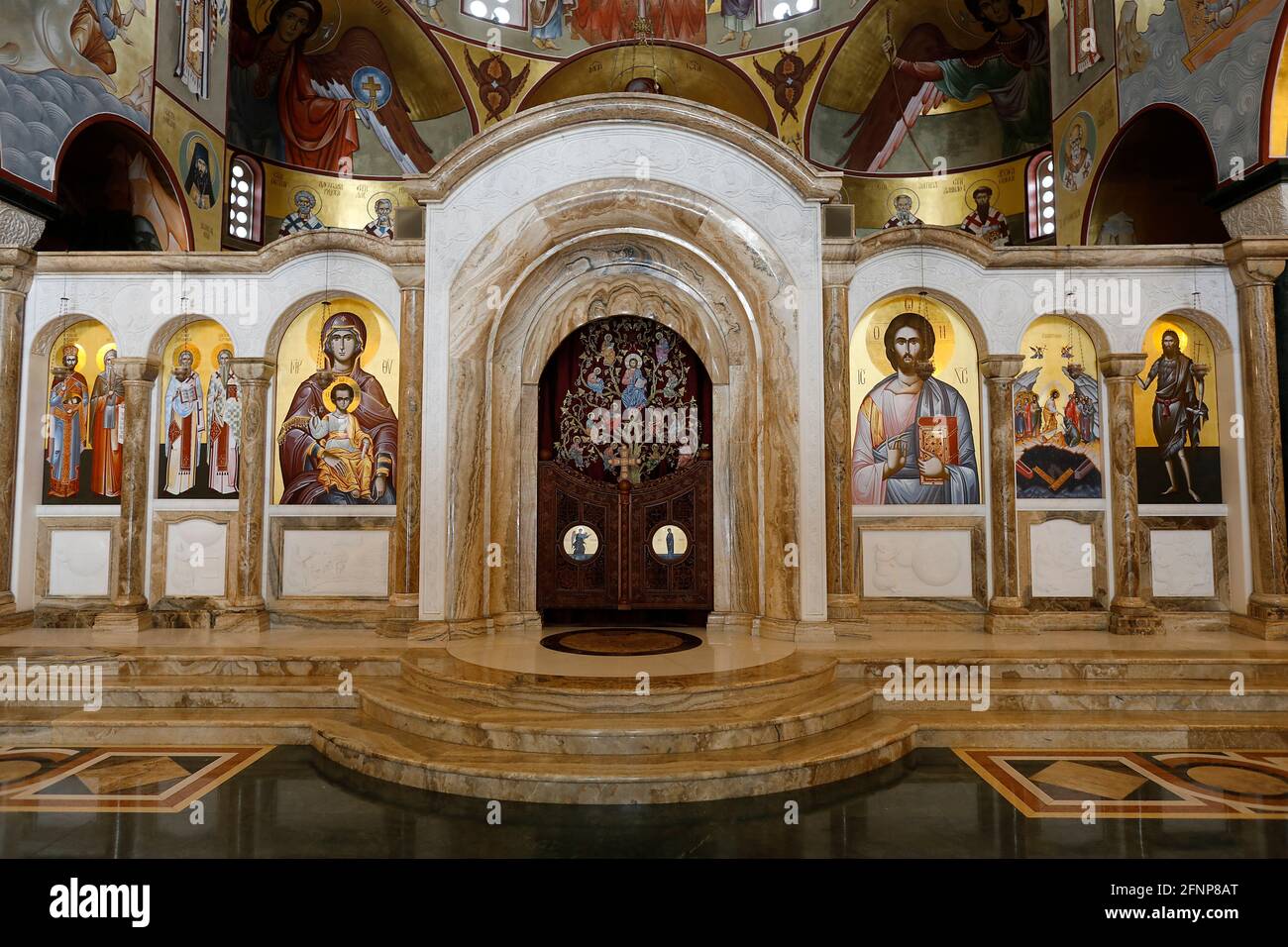 Resurrection orthodox cathedral, Podgorica, Montenegro. Iconostasis Stock Photo - Alamy