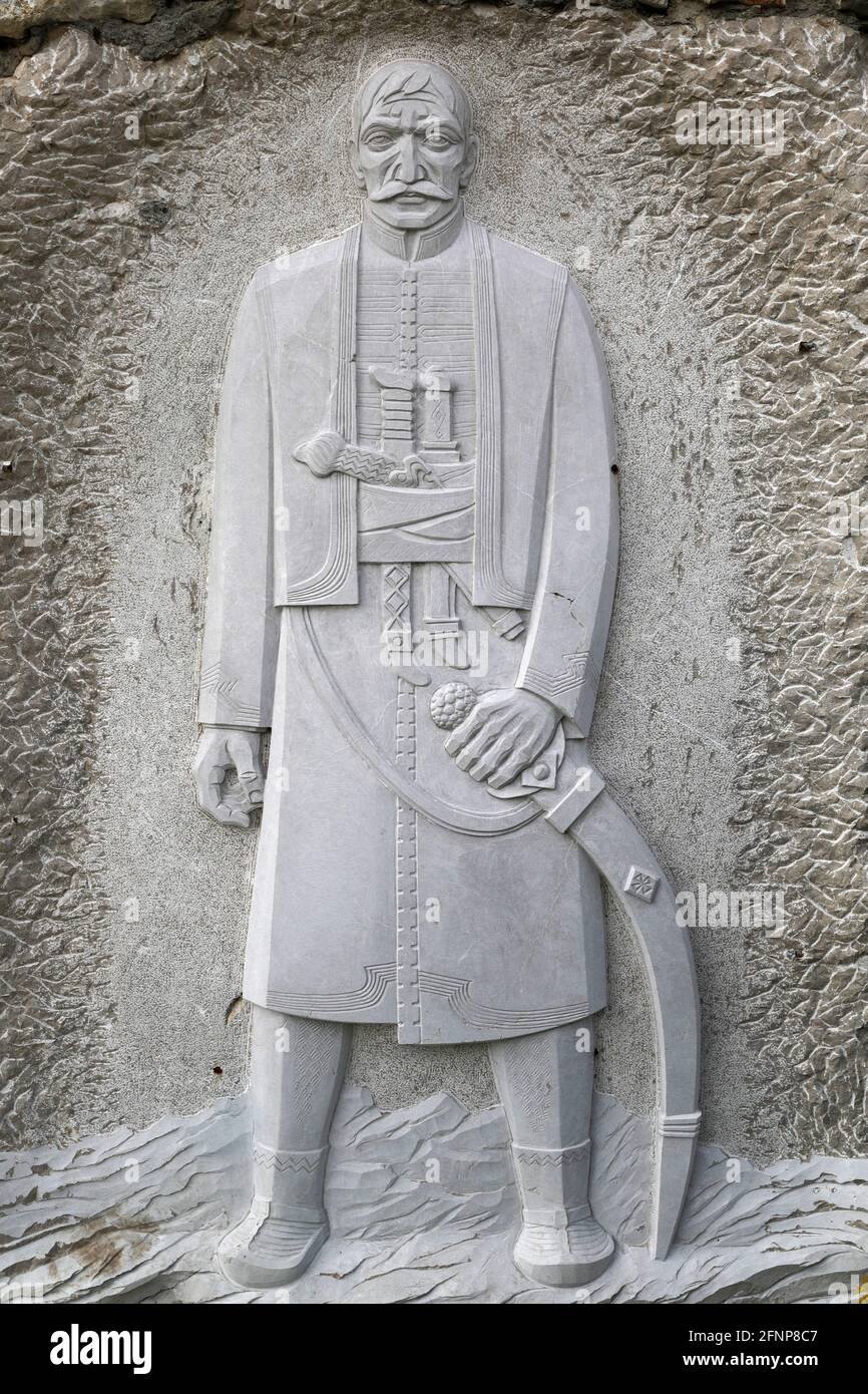 Resurrection orthodox cathedral, Podgorica, Montenegro. Relief ...