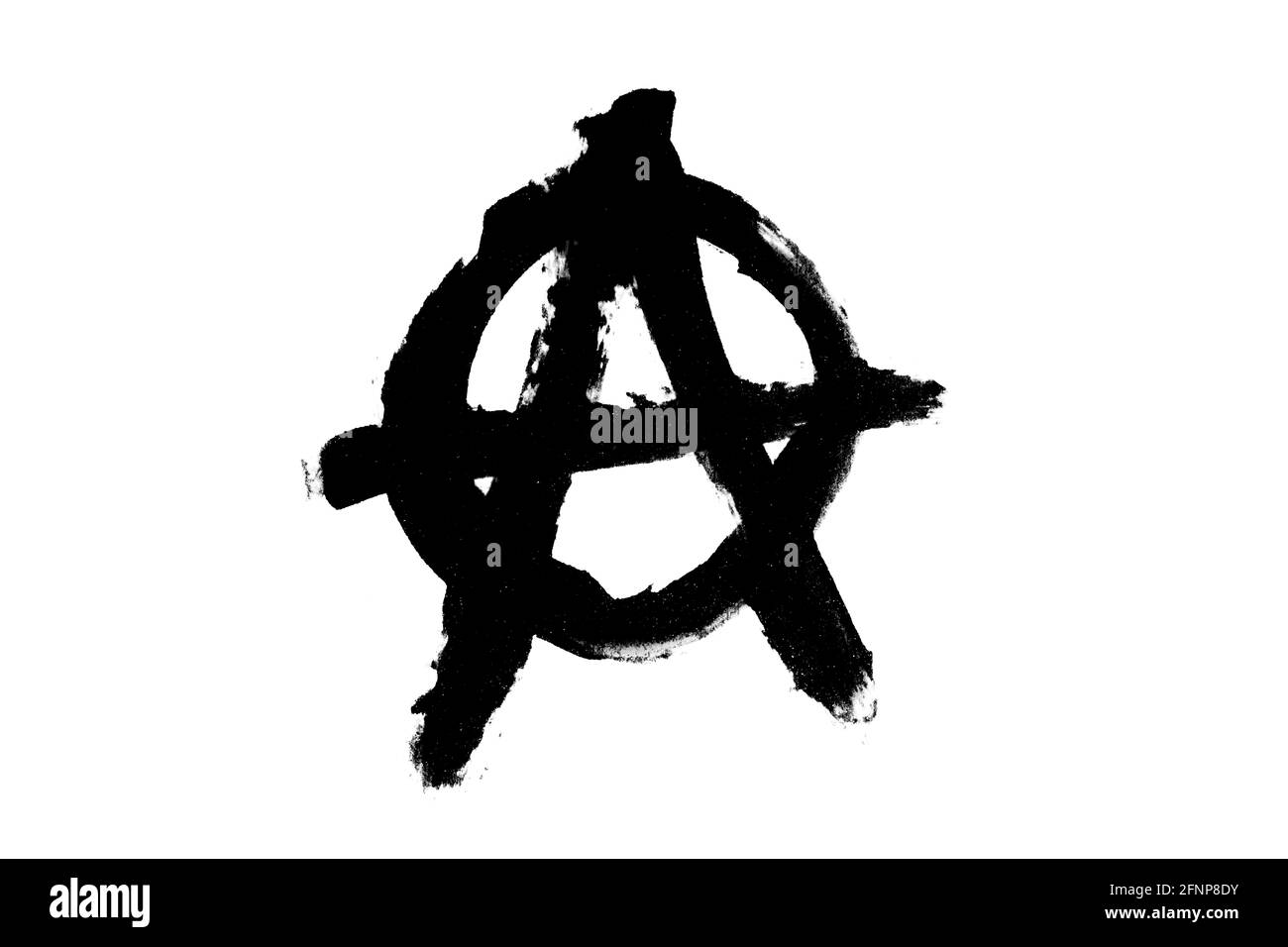black symbol of anarchy is isolated against a white background. High ...
