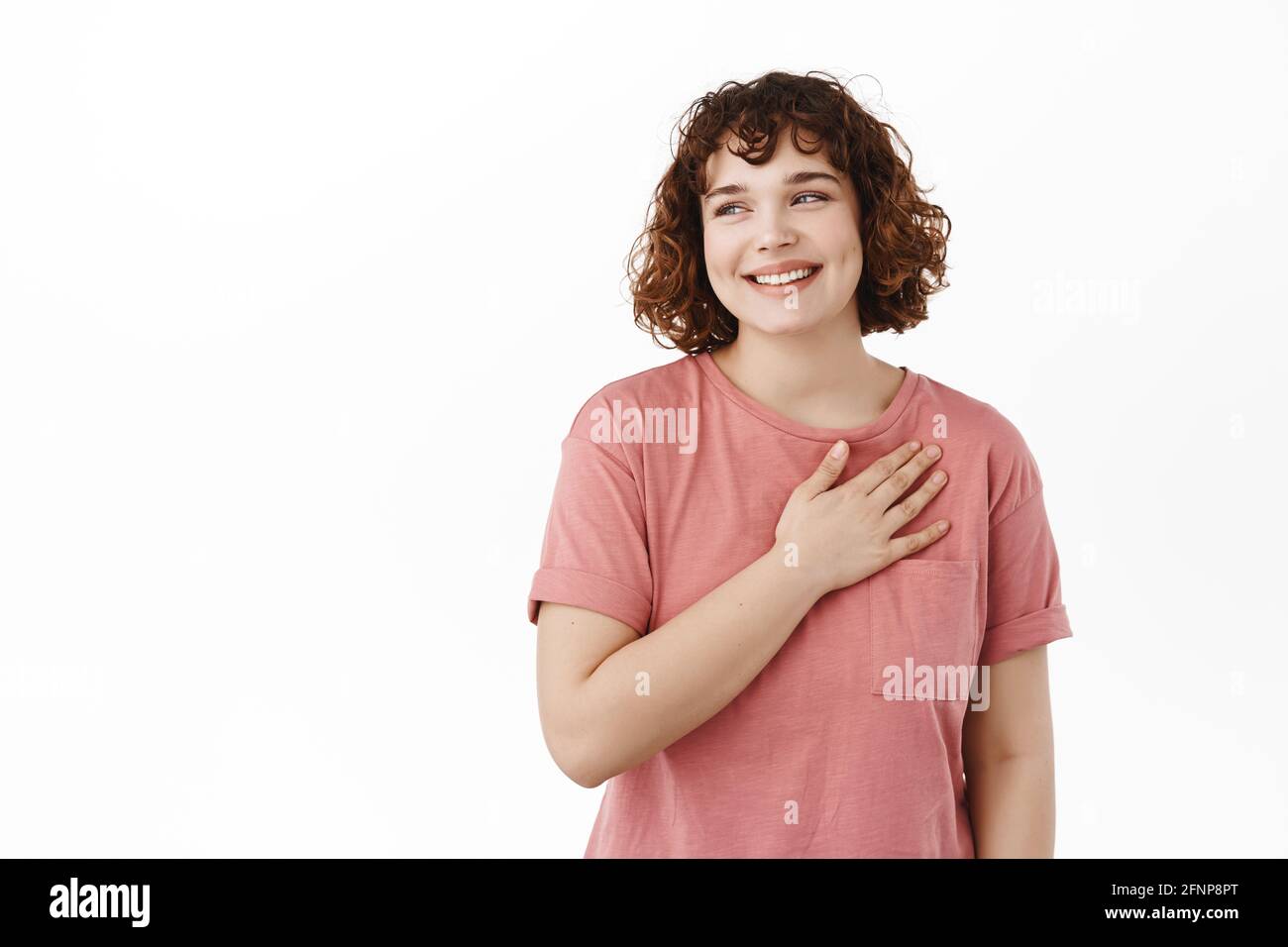 Woman hand over heart gratitude hi-res stock photography and images - Alamy