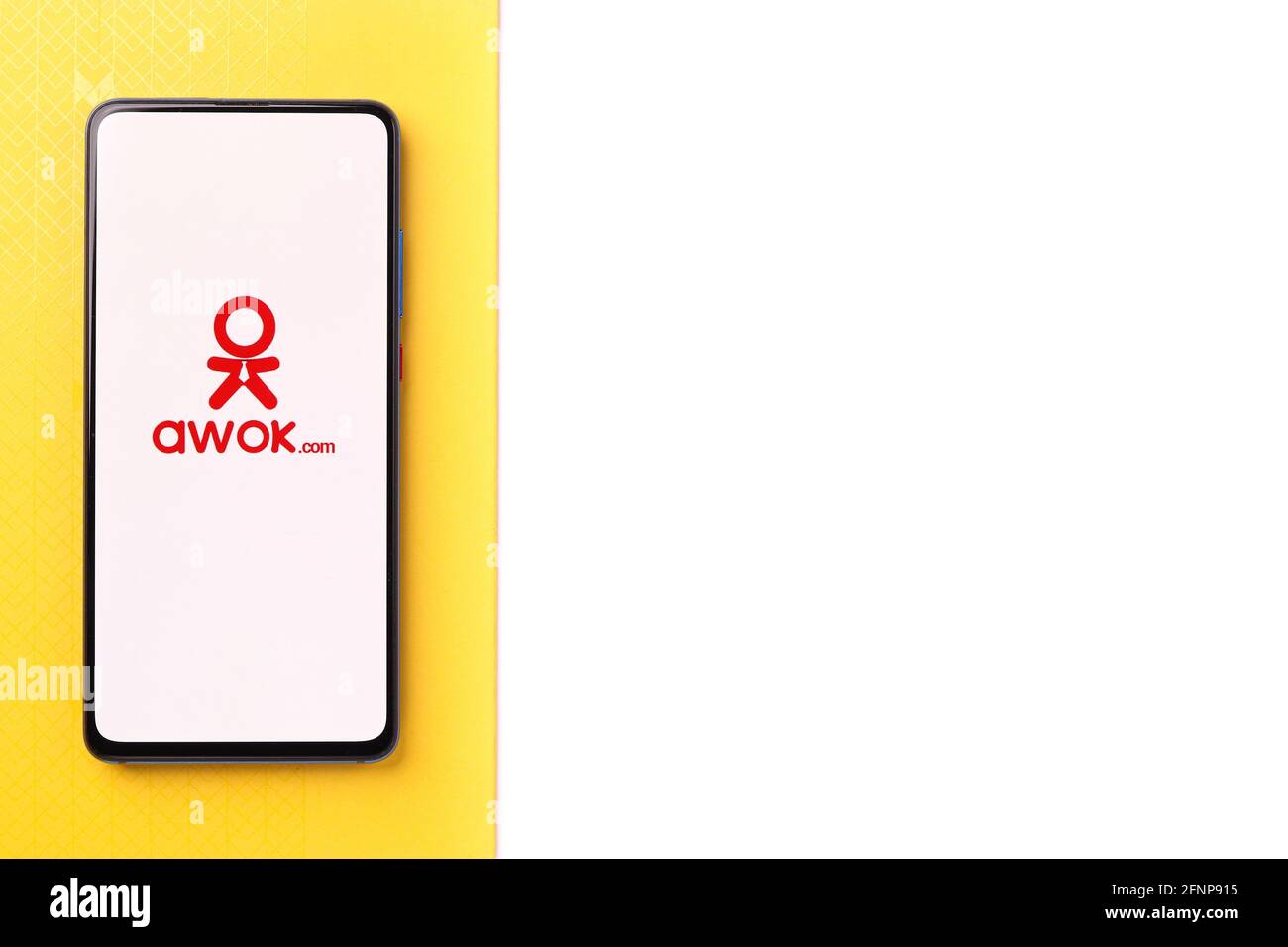 Assam, india - May 18, 2021 : Awok logo on phone screen stock image ...
