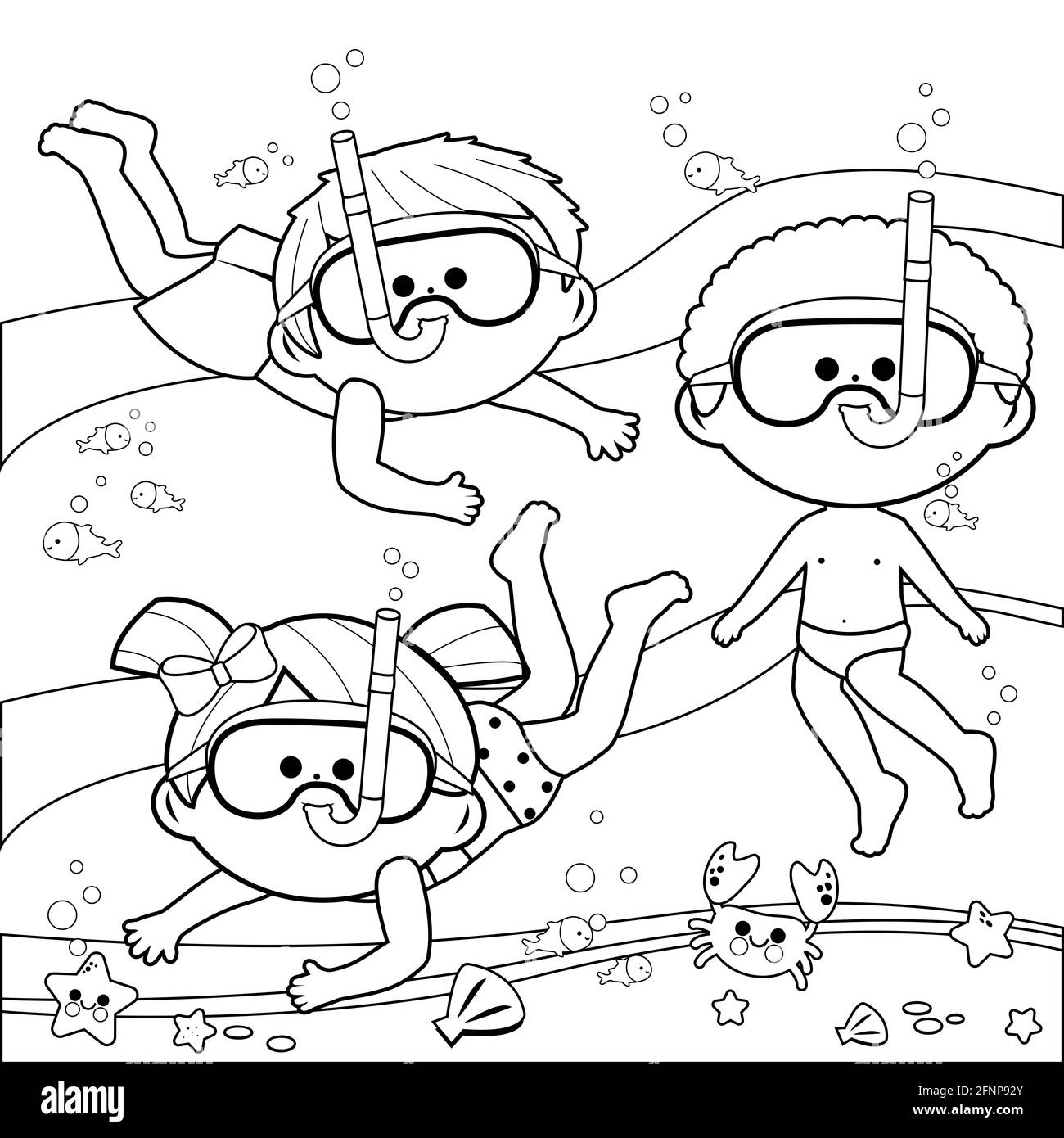 Fish coloring page drawing for kids hi-res stock photography and images ...