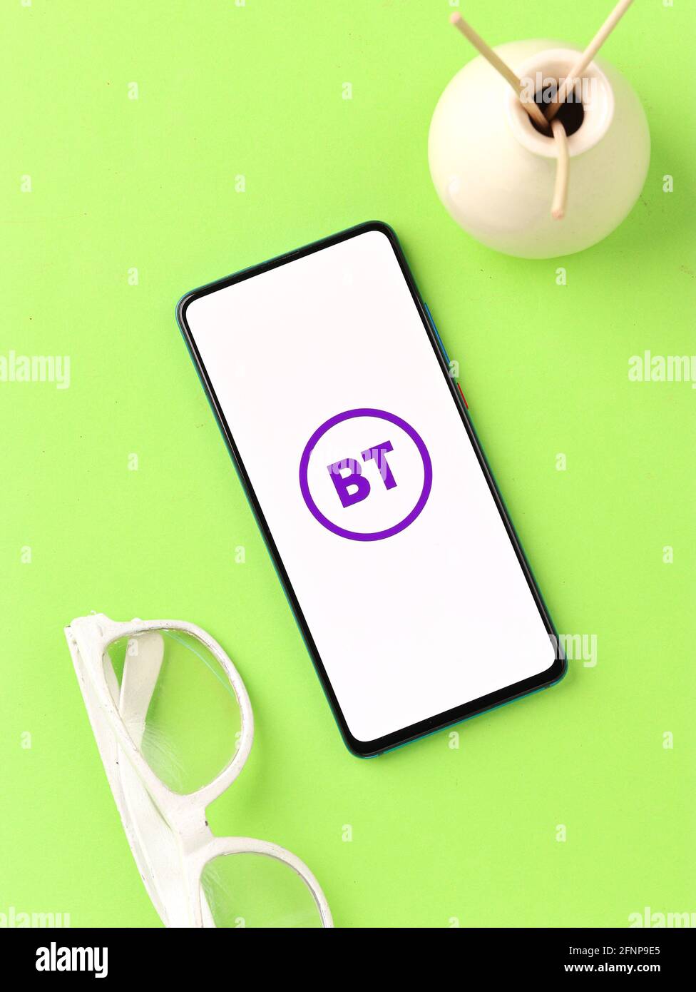 Assam, india - May 18, 2021 : BT Group logo on phone screen stock image ...