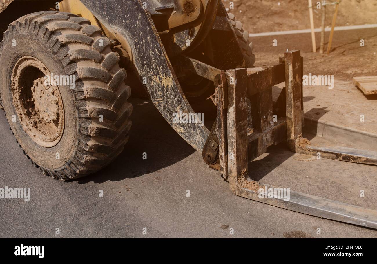 industrial loader on the construction site. cargo vehicles Stock Photo ...