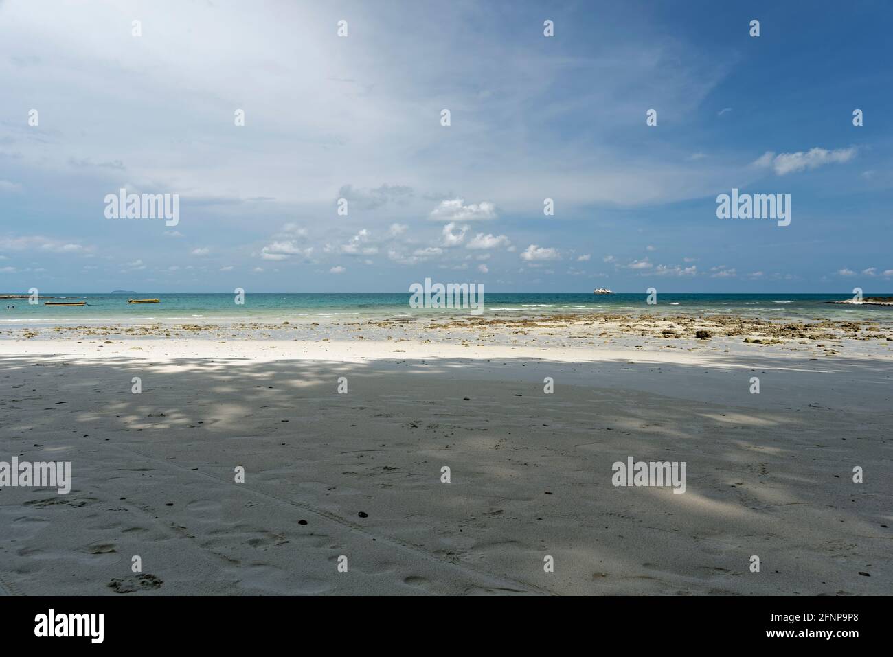 Shore under the shade. Peaceful Tropical Beach in Thailand Stock Photo ...