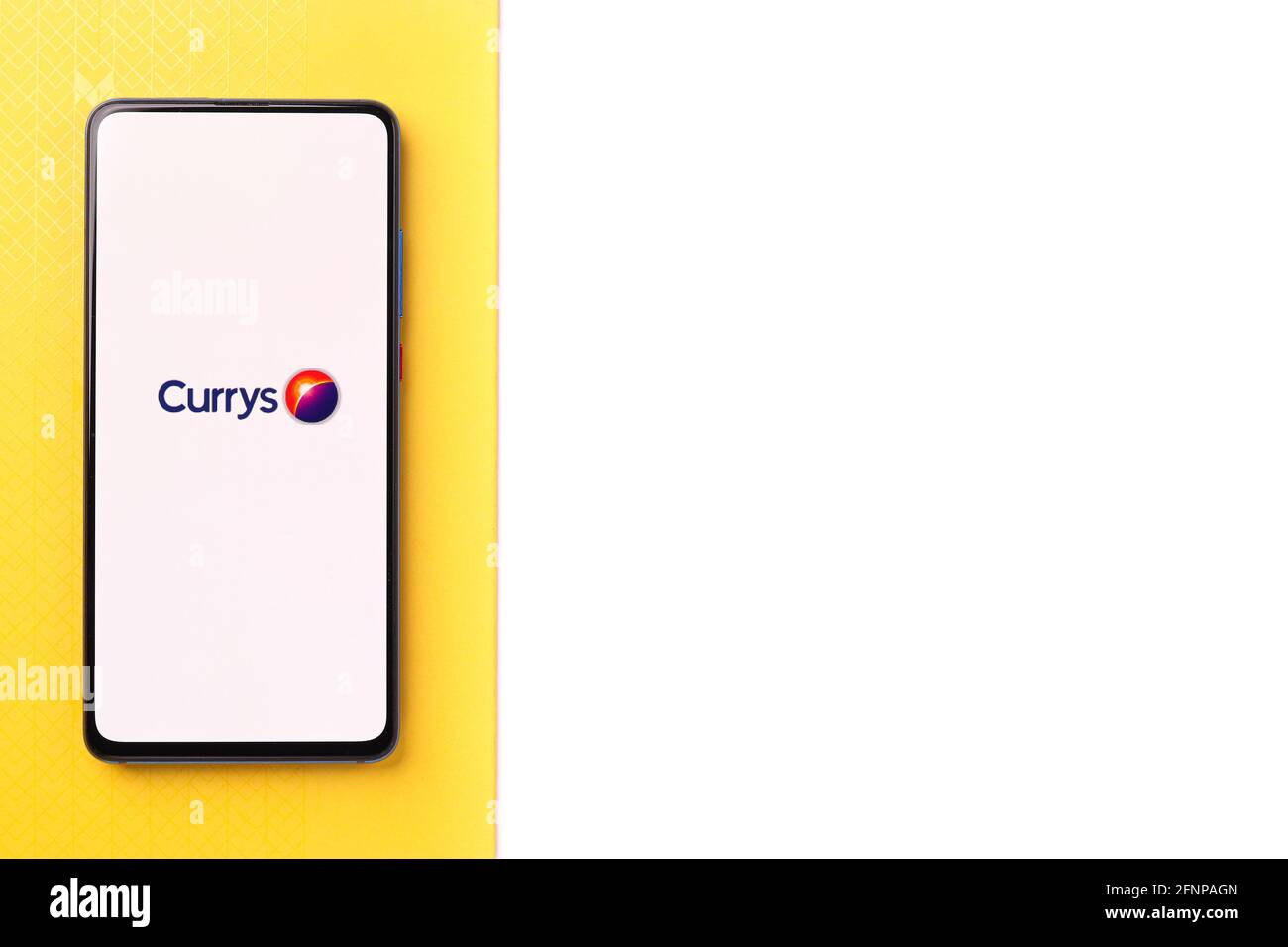 Assam, india - May 18, 2021 : Currys logo on phone screen stock image ...