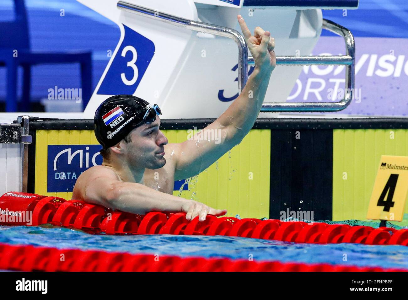 BUDAPEST, HUNGARY - MAY 18: Arno Kamminga of the Netherlands cheering ...