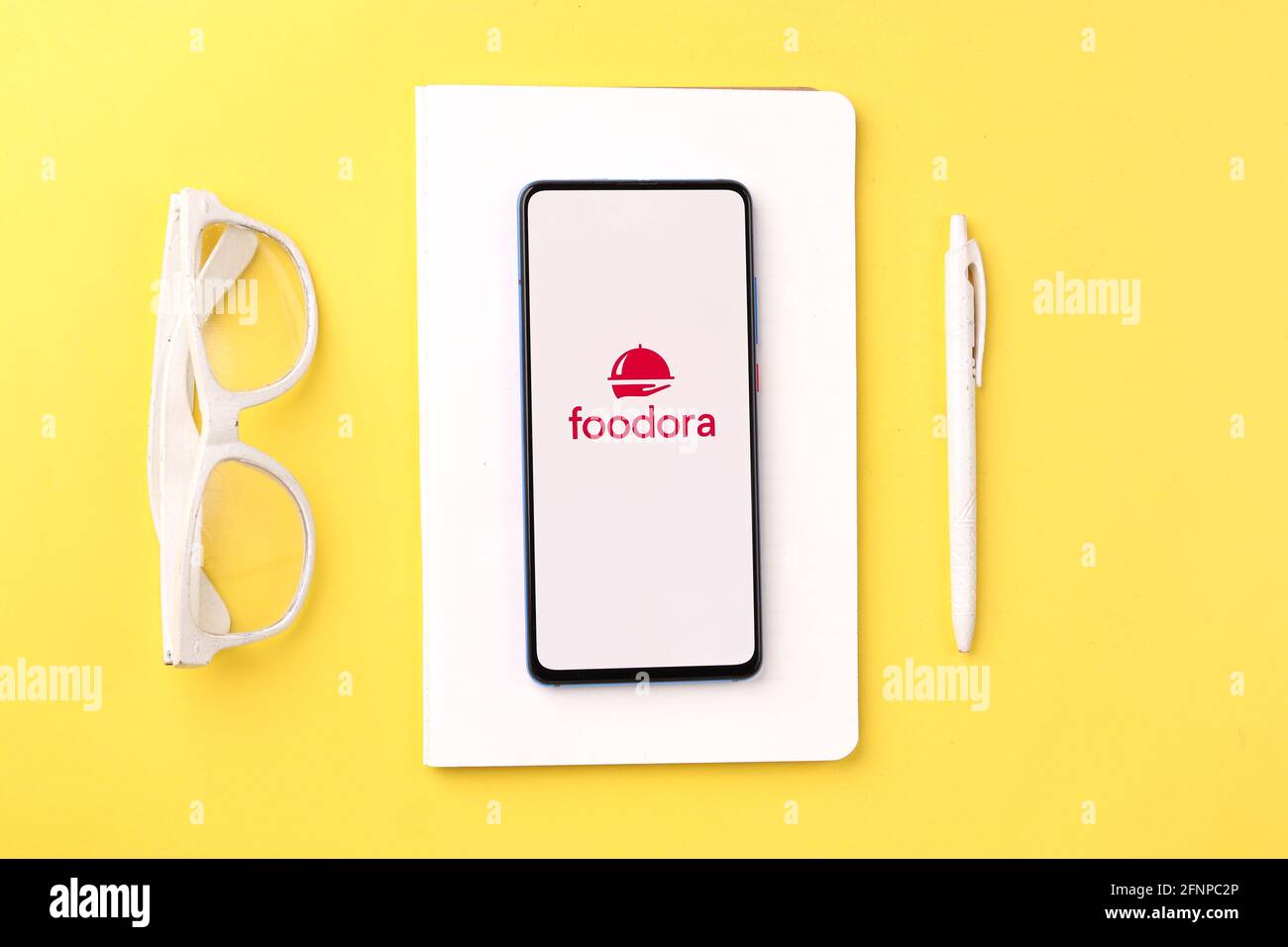Assam, india - May 18, 2021 : Foodora logo on phone screen stock image ...