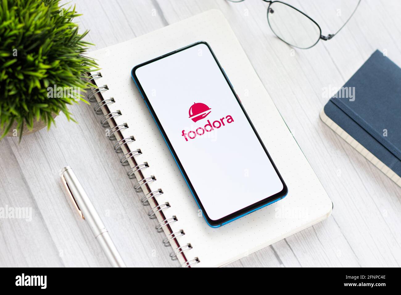 Assam, india - May 18, 2021 : Foodora logo on phone screen stock image ...