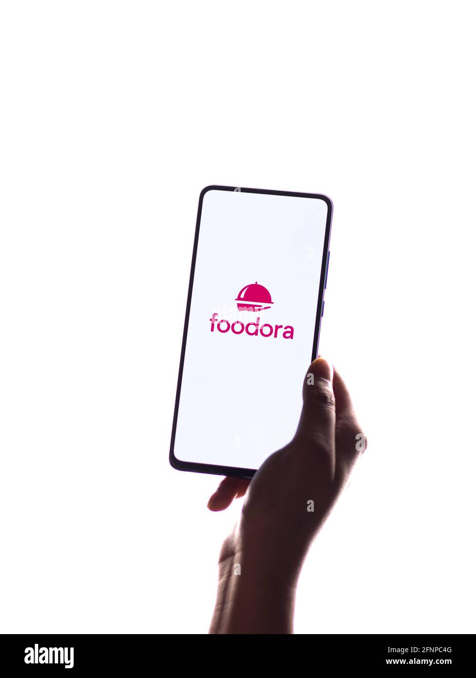 Assam, india - May 18, 2021 : Foodora logo on phone screen stock image ...