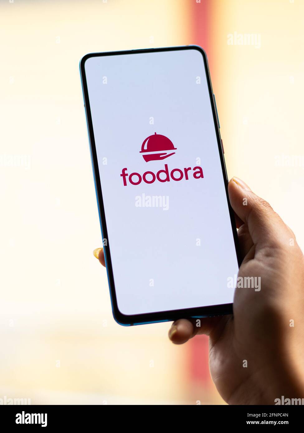 Assam, india - May 18, 2021 : Foodora logo on phone screen stock image ...