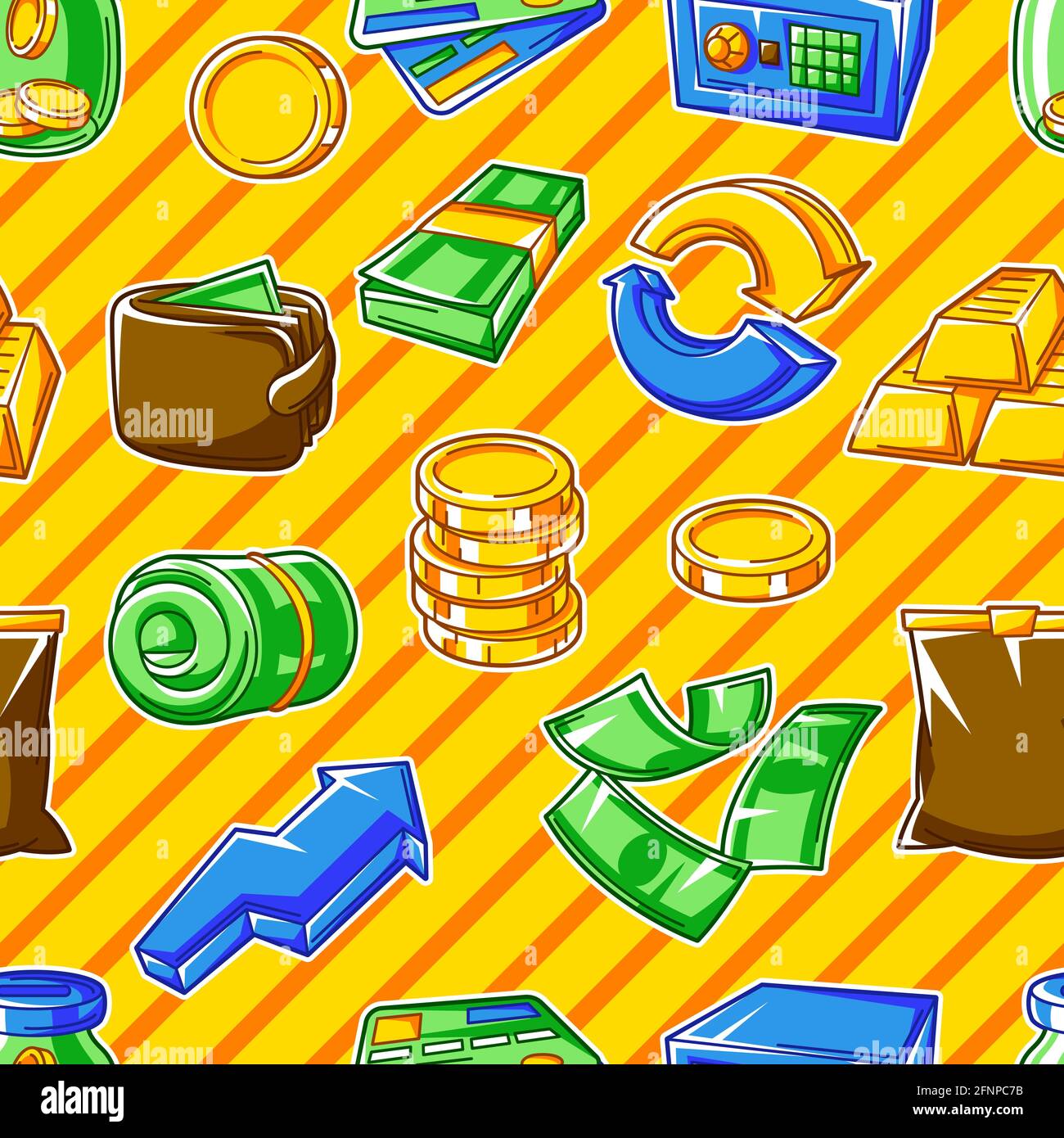 Banking seamless pattern with money icons. Business background with ...