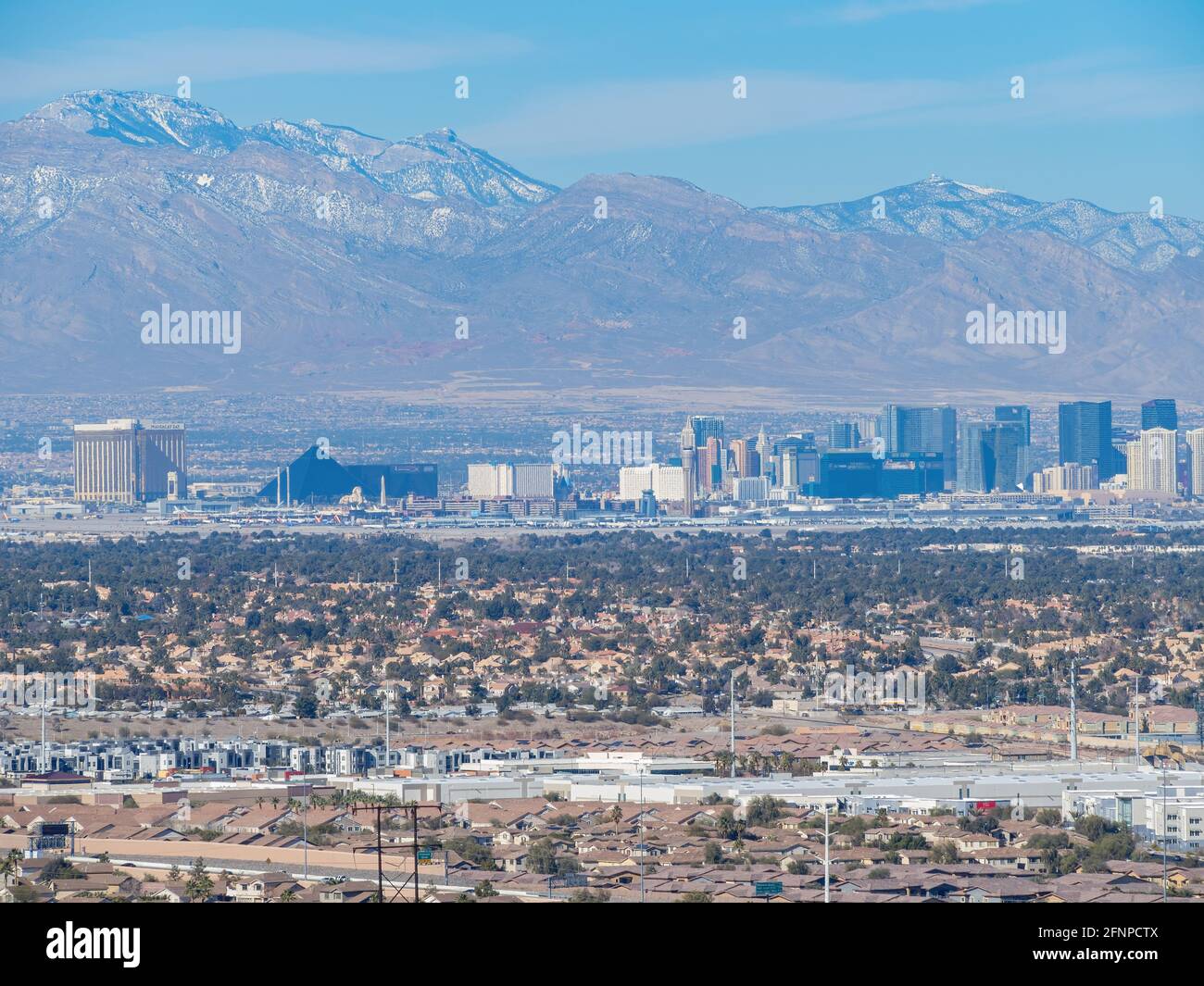 High angle view of the Vegas cityscape from Henderson View Pass at ...