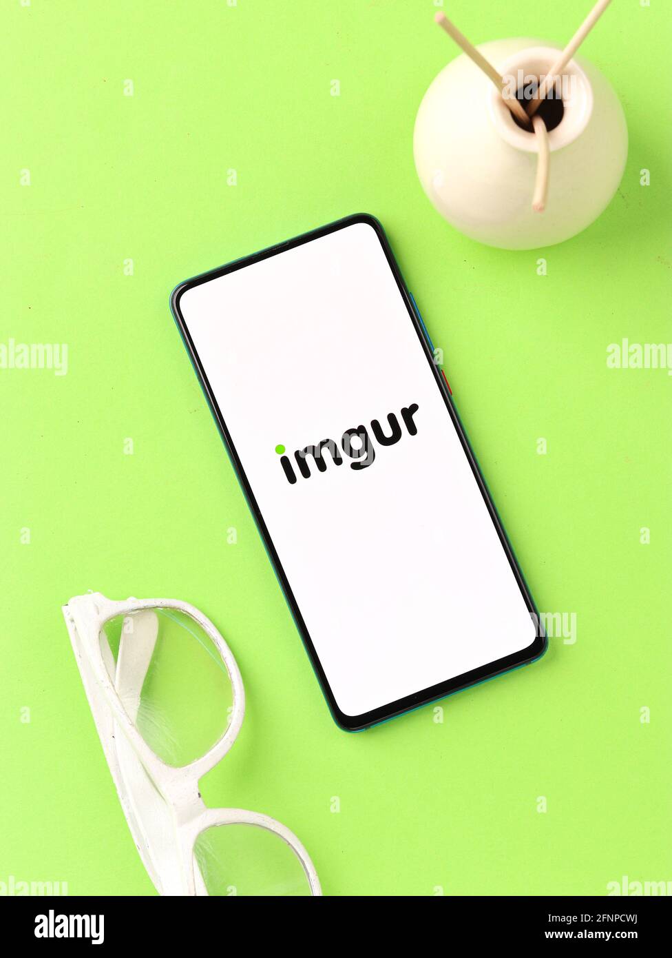 Assam, india - May 18, 2021 : Imgur logo on phone screen stock image ...