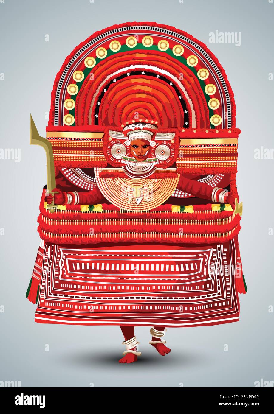 Theyyam face Stock Vector Images - Alamy
