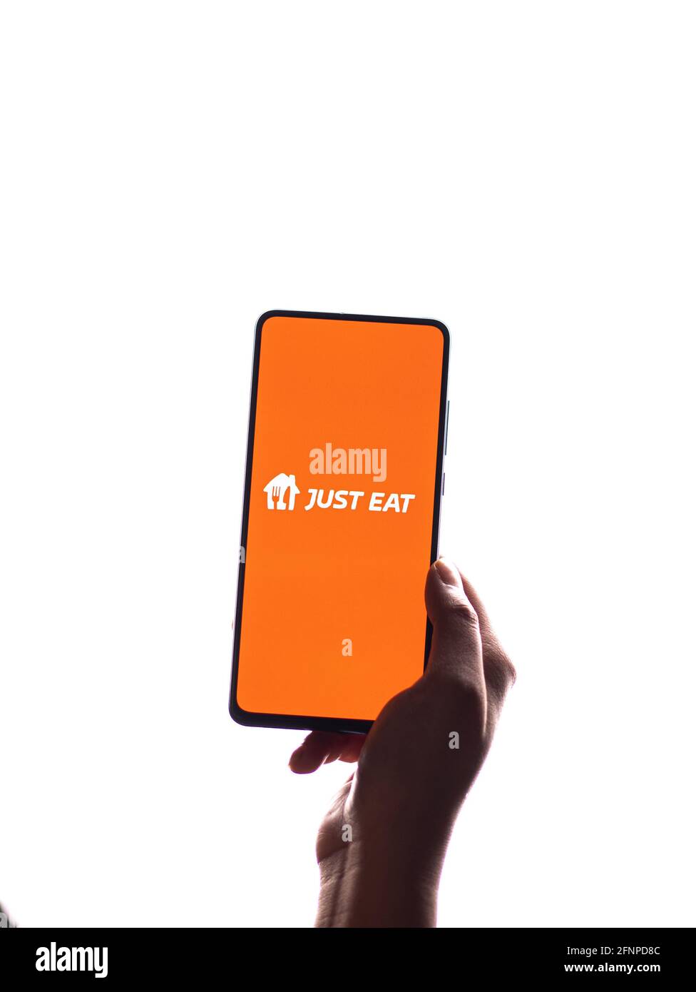 Assam, india - May 18, 2021 : Just Eat logo on phone screen stock image ...