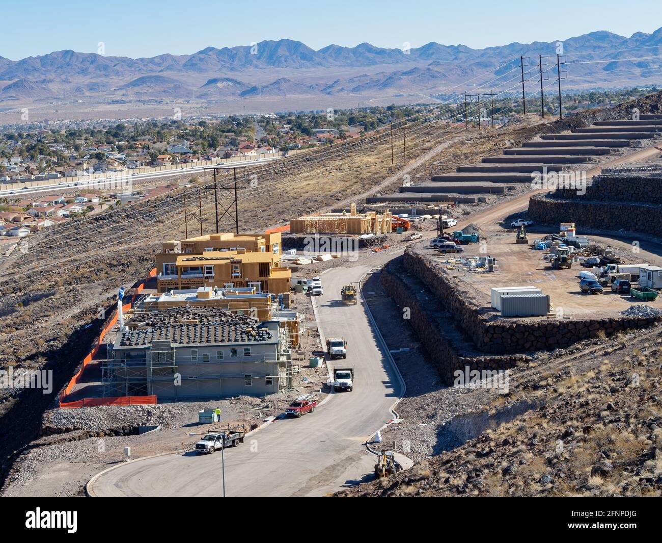 High angle view of the Construction site from Henderson View Pass at ...