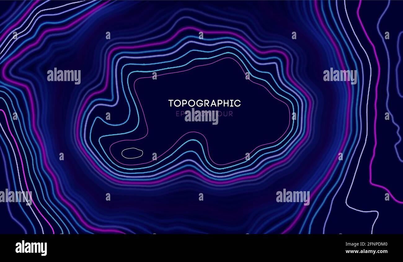 Vector Topographic map with blur effect contour background. Topo map ...