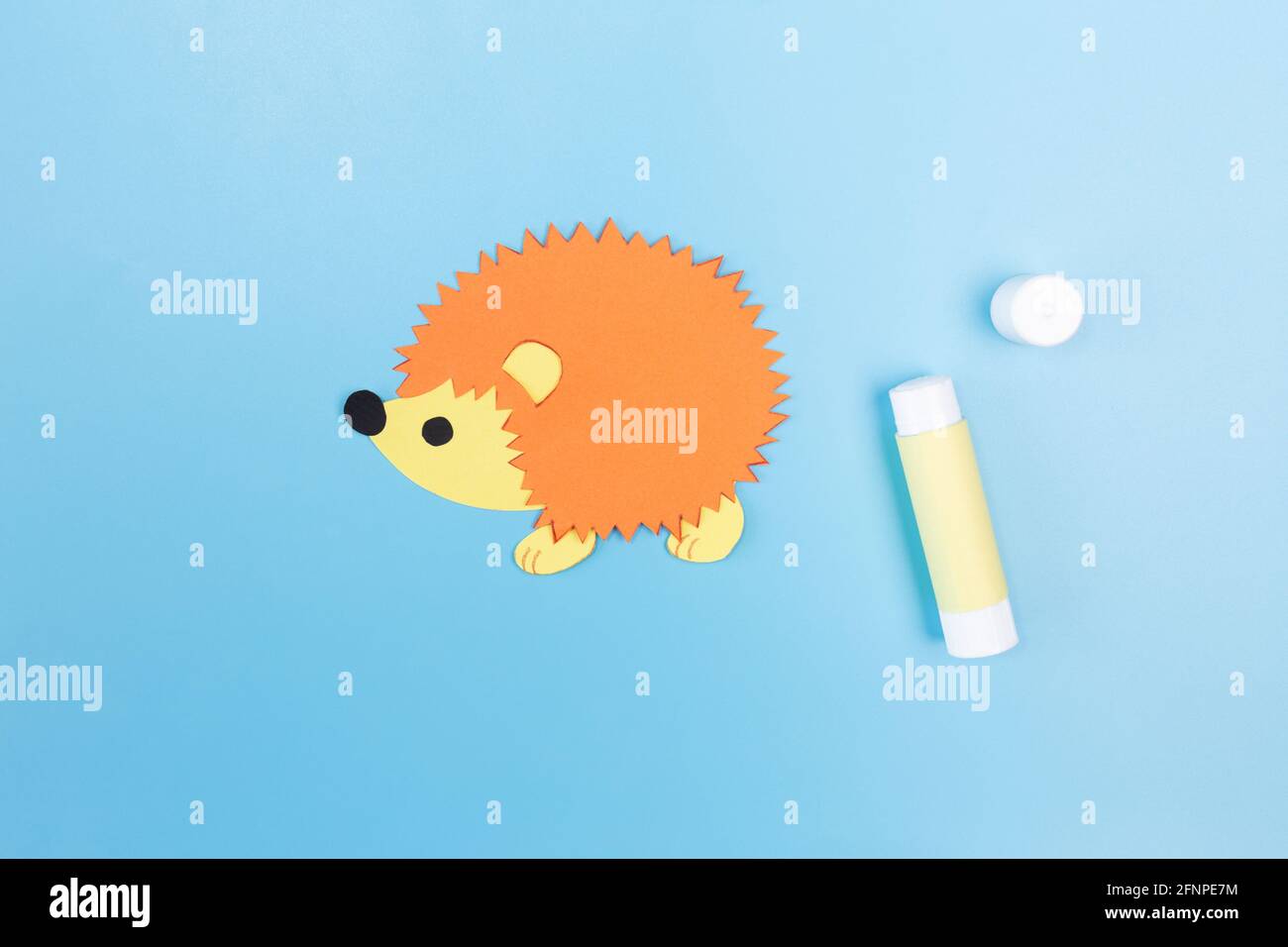 autumn craft paper hedgehog, art project for kindergarten kids ...