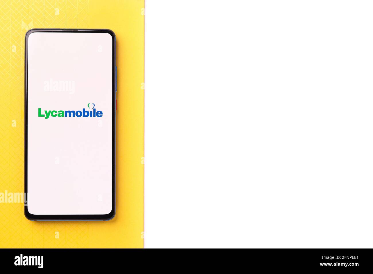 Assam, india - May 18, 2021 : Lycamobile logo on phone screen stock ...