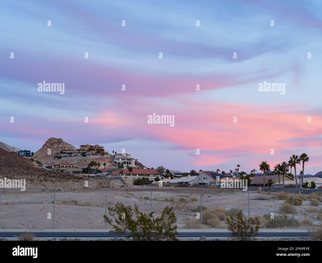 Beautiful afterglow, clouds and some residence building at Henderson ...