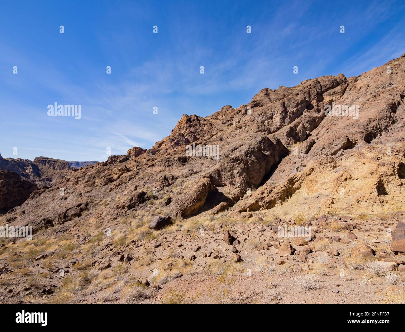Hiking in the Arizona Hot Spring Trail at Willow Beach, Arizona Stock ...