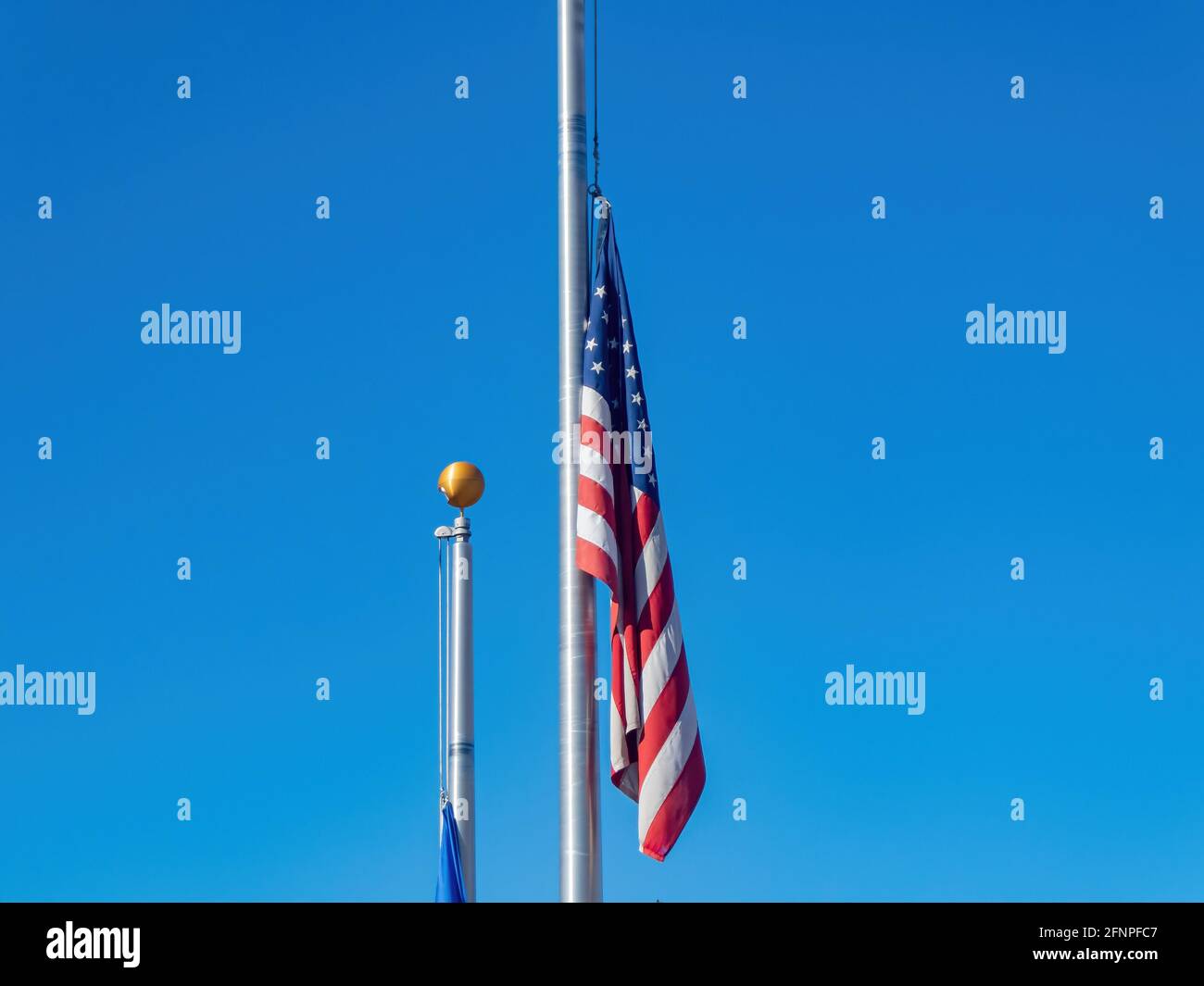 Flag hang near the Heritage Park Aquatic Complex at Nevada Stock Photo ...