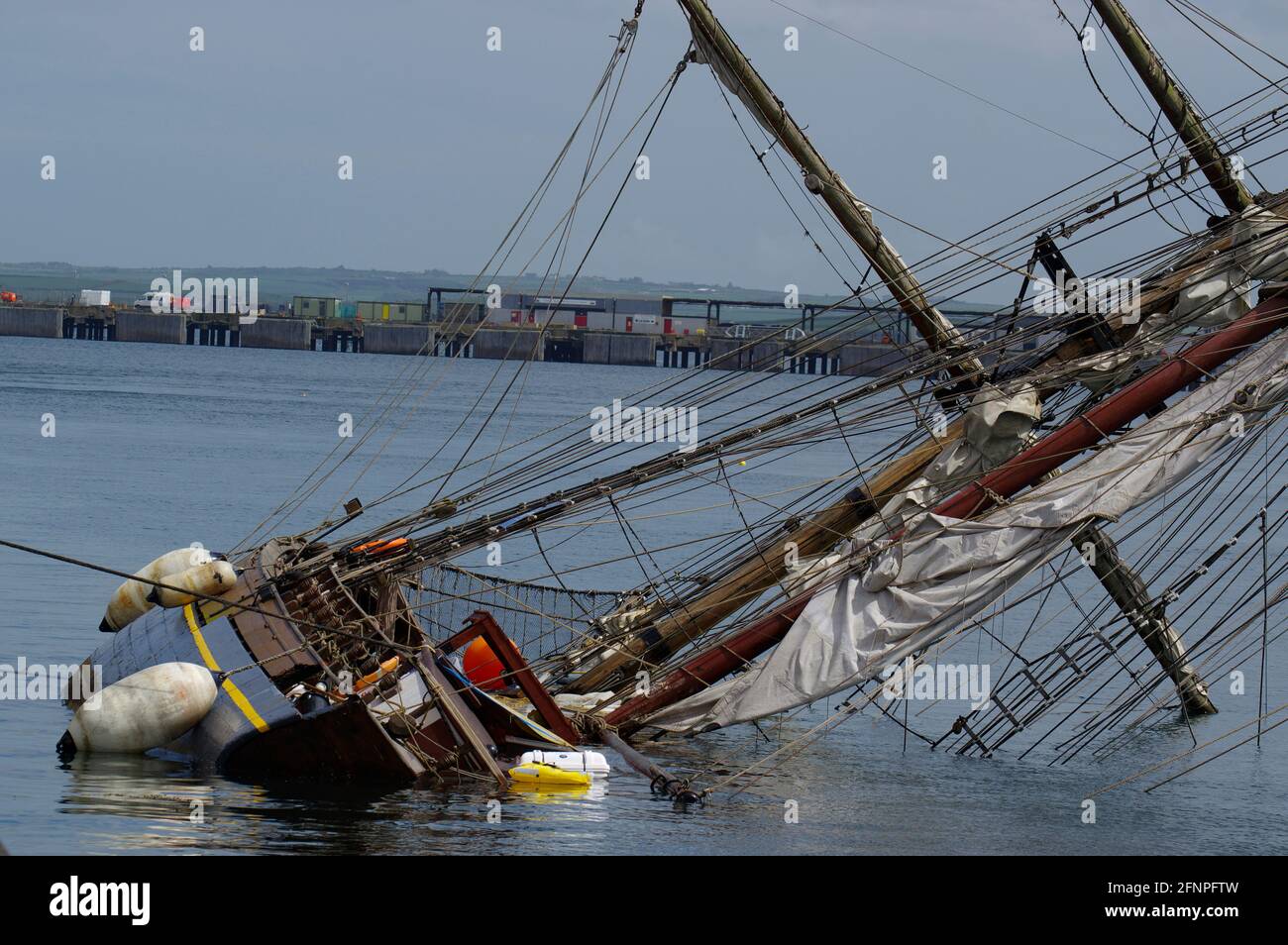 Zebu, Tall Ship run aground in Holyhead harbour Stock Photo - Alamy