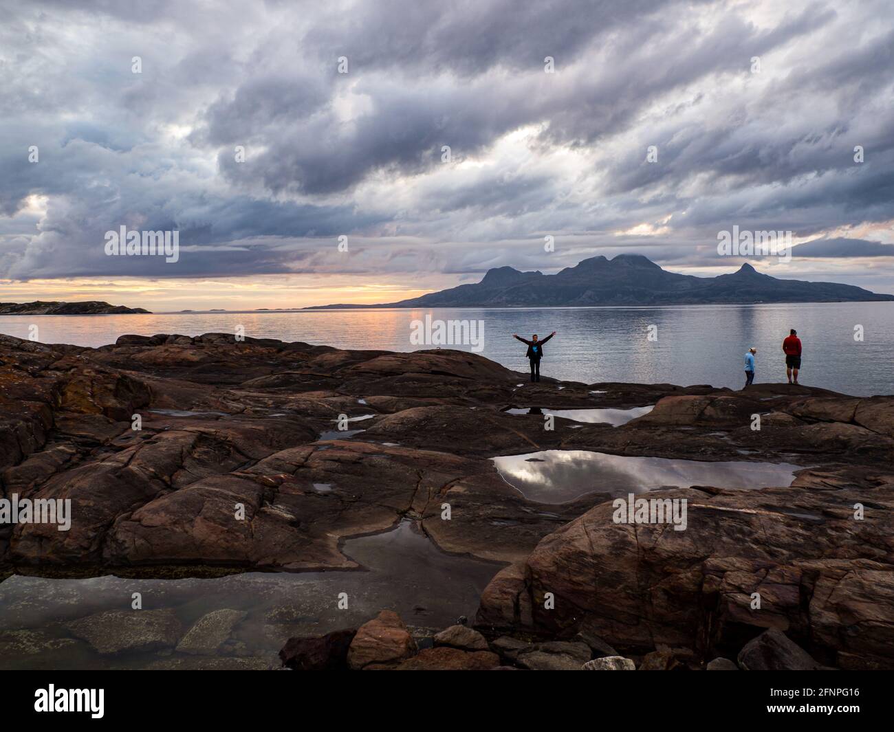 Bodo, Norway - Aug 2019; Mountain landscape near Bodo during the polar ...