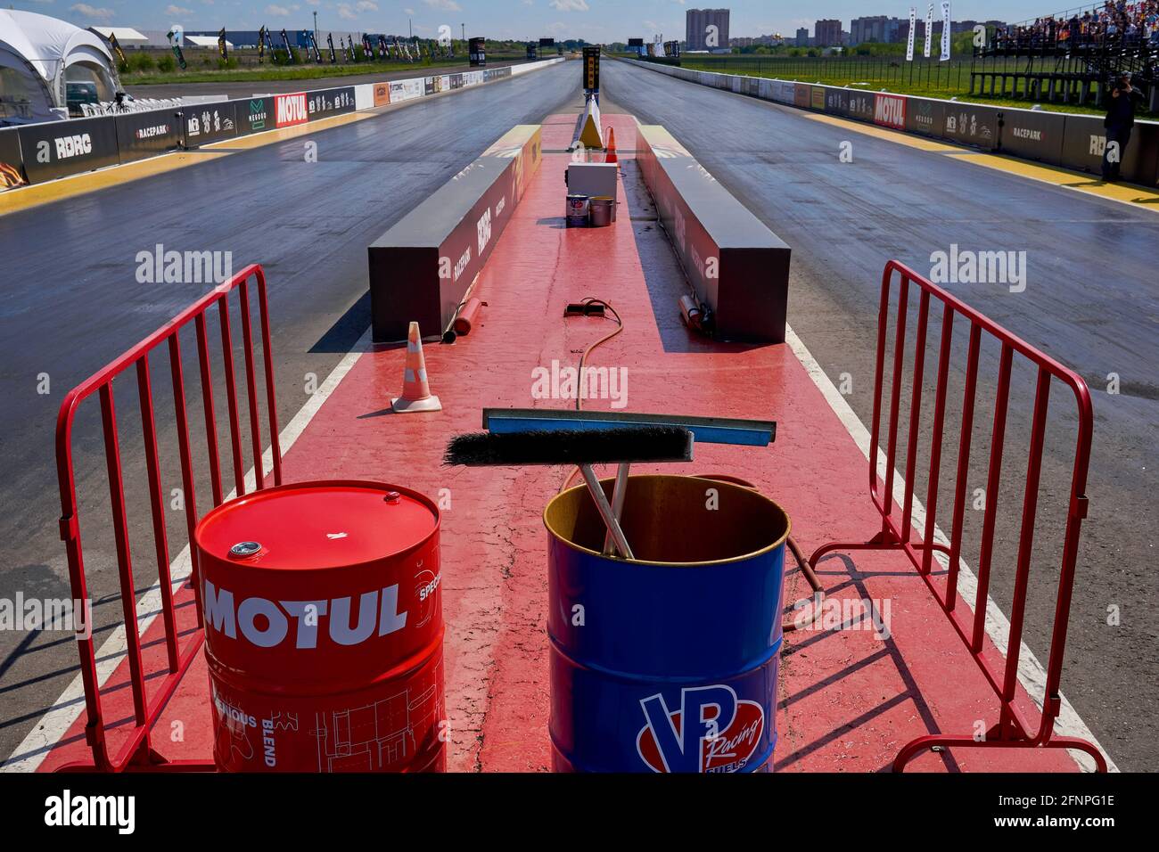 Moscow, Russia. 16th May, 2021. Empty track before the race, during the ...