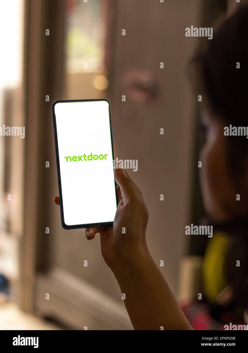 Assam, india - May 18, 2021 : Nextdoor logo on phone screen stock image ...