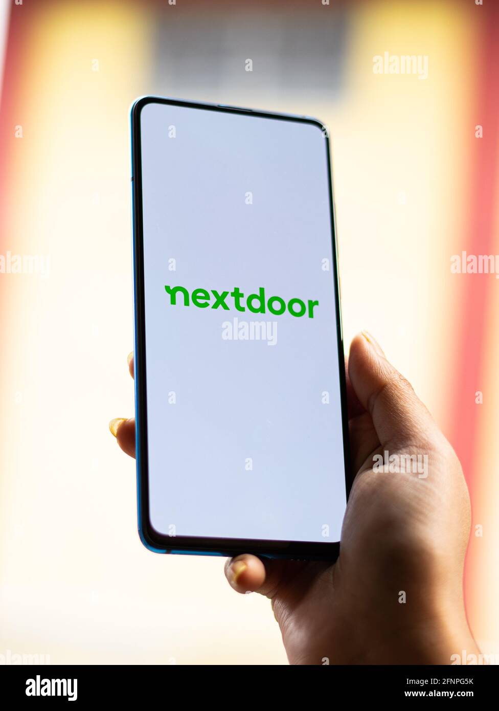 Assam, india - May 18, 2021 : Nextdoor logo on phone screen stock image ...