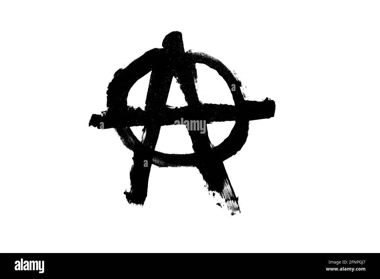 black symbol of anarchy is isolated against a white background. High ...