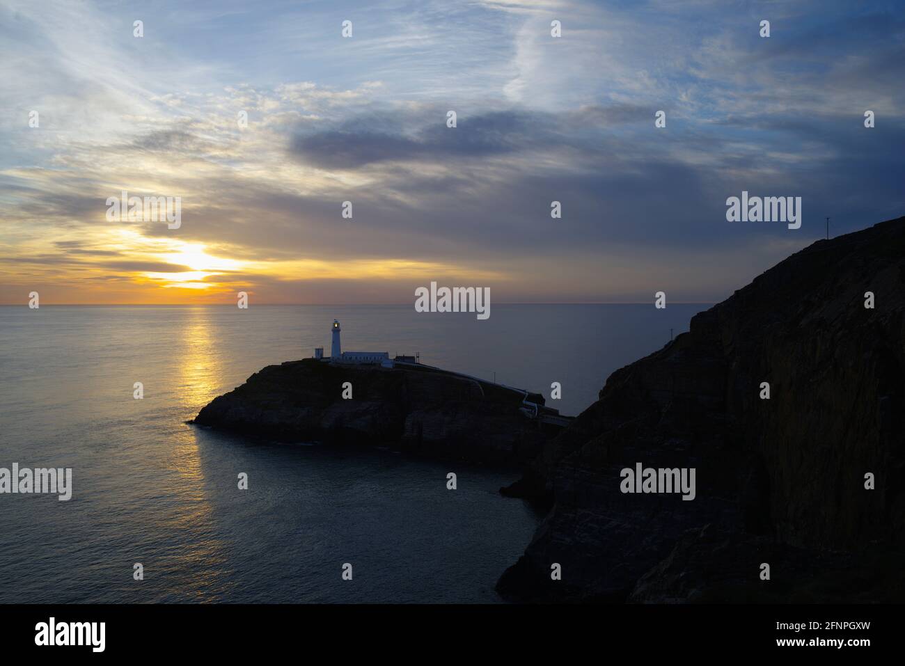 South Stack Lighthouse at Sunset, Isle of Anglesey Stock Photo - Alamy