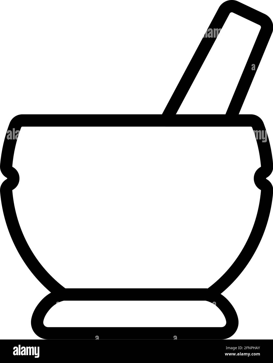 Mortar And Pestel Icon. Editable Bold Outline Design. Vector ...