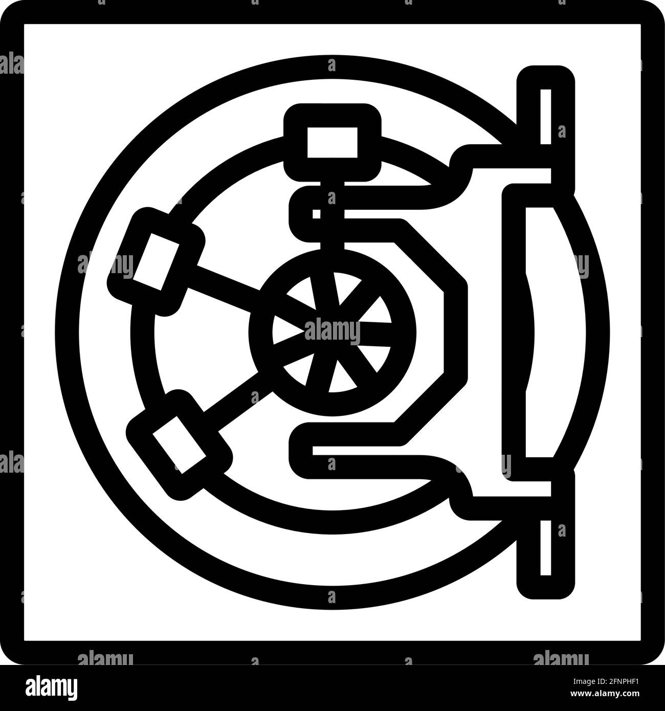 Safe Icon. Editable Bold Outline Design. Vector Illustration Stock ...