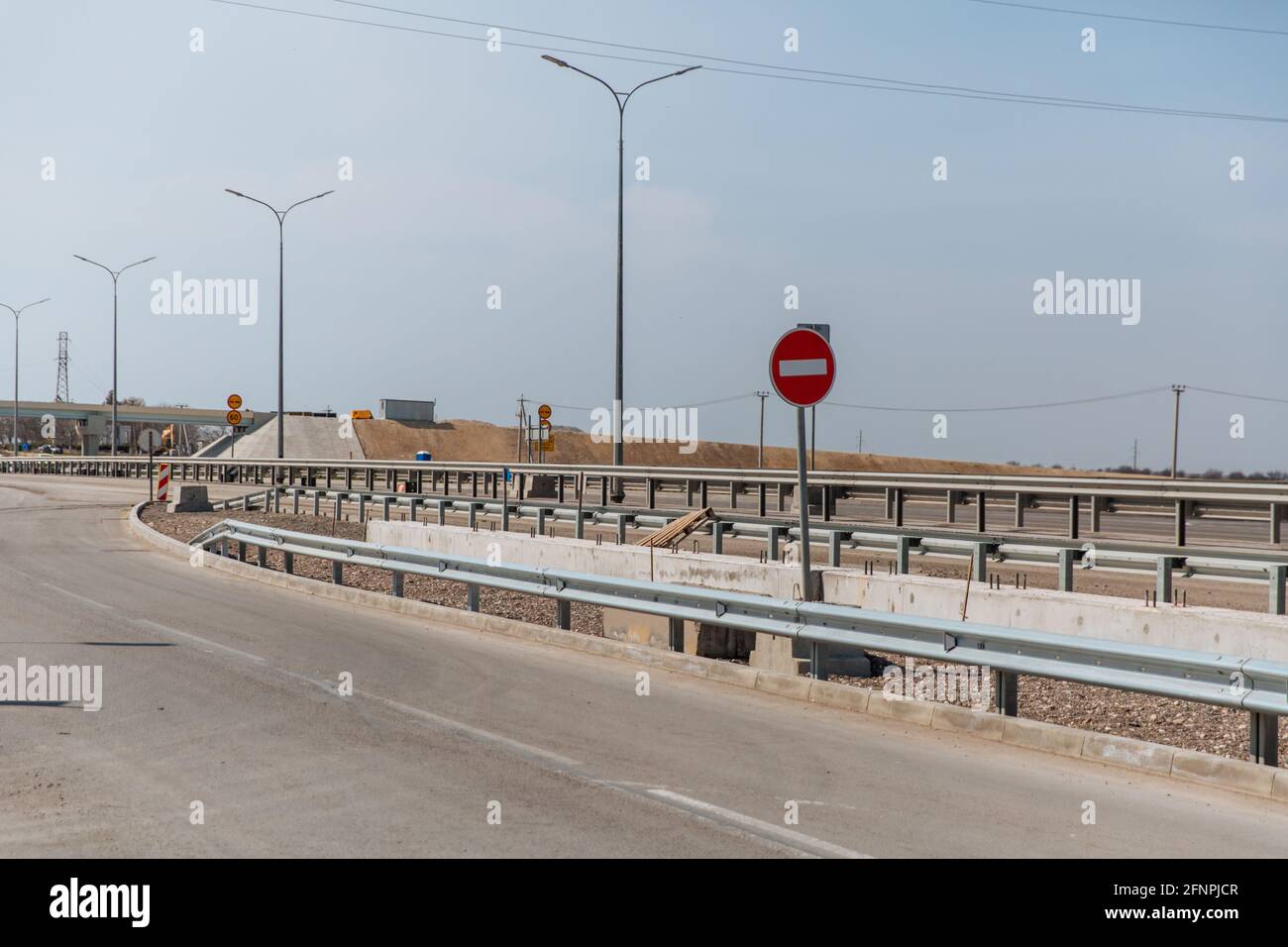 Traffic red sign with white rectangle Entry is prohibited, icon for ...