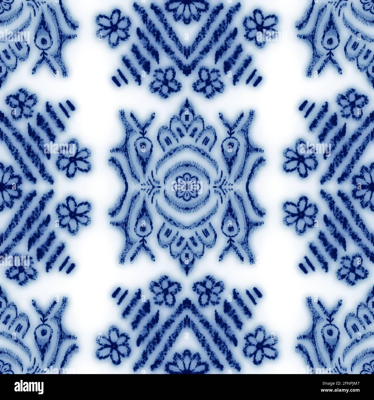Seamless classic blue and white ceramic design Stock Photo - Alamy
