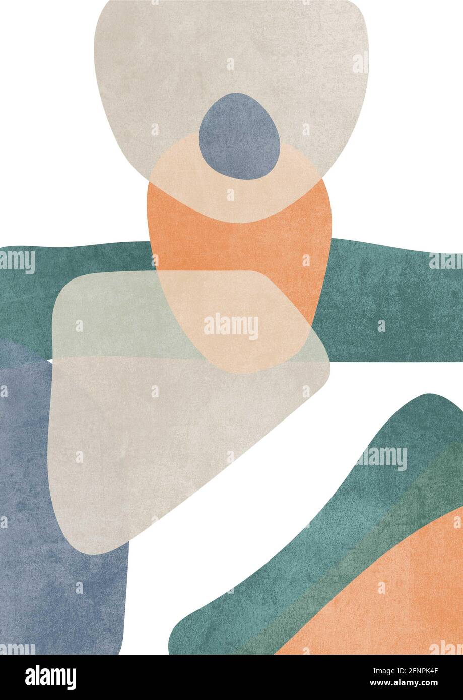 Modern Scandinavian artwork with overlapping shape in earth tones. For ...