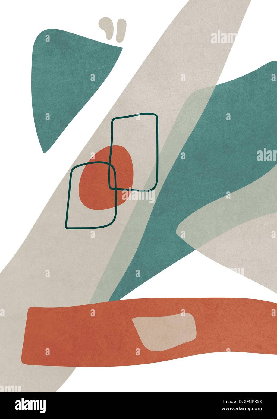 Modern Scandinavian artwork with overlapping shape in earth tones. For ...