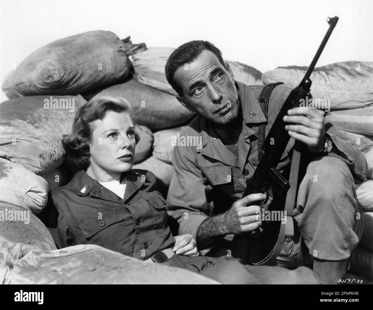 JUNE ALLYSON and HUMPHREY BOGART posed publicity portrait for BATTLE ...