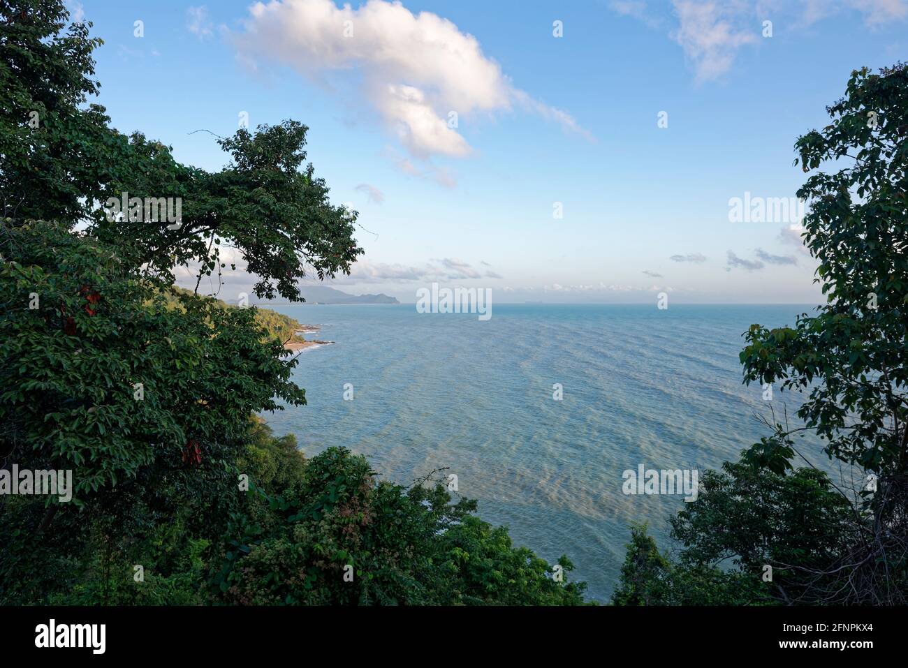 mountain chiff view to ocean fresh air atmosphere horizon between sky ...