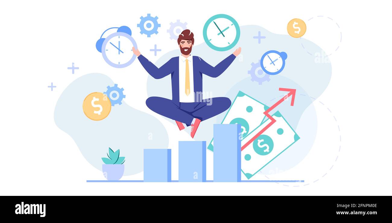 Flat cartoon office character successful happy employee,vector ...
