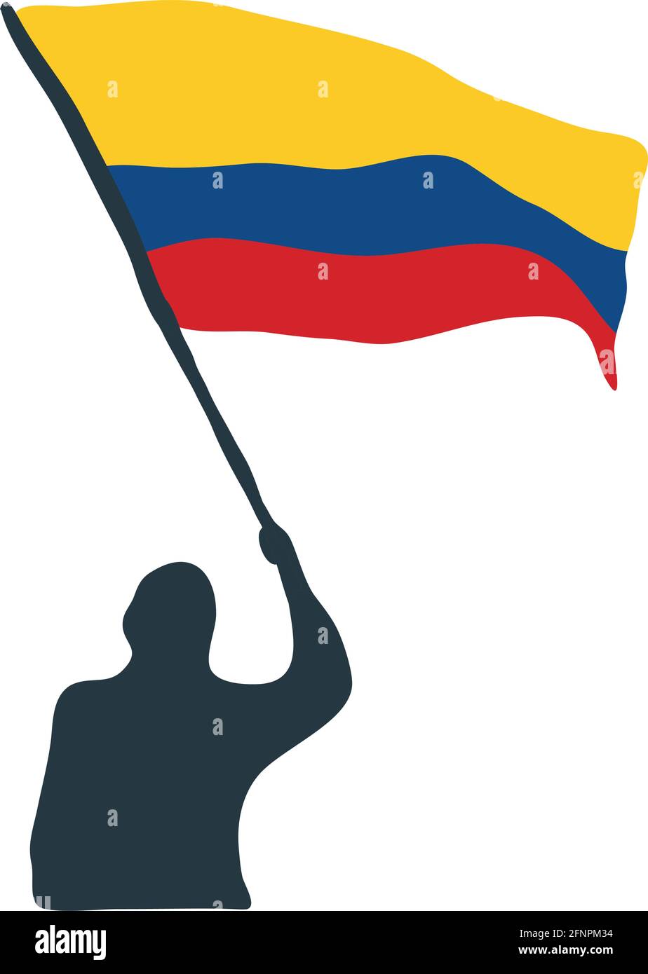 man holding up a colombia flag Stock Vector Image & Art - Alamy