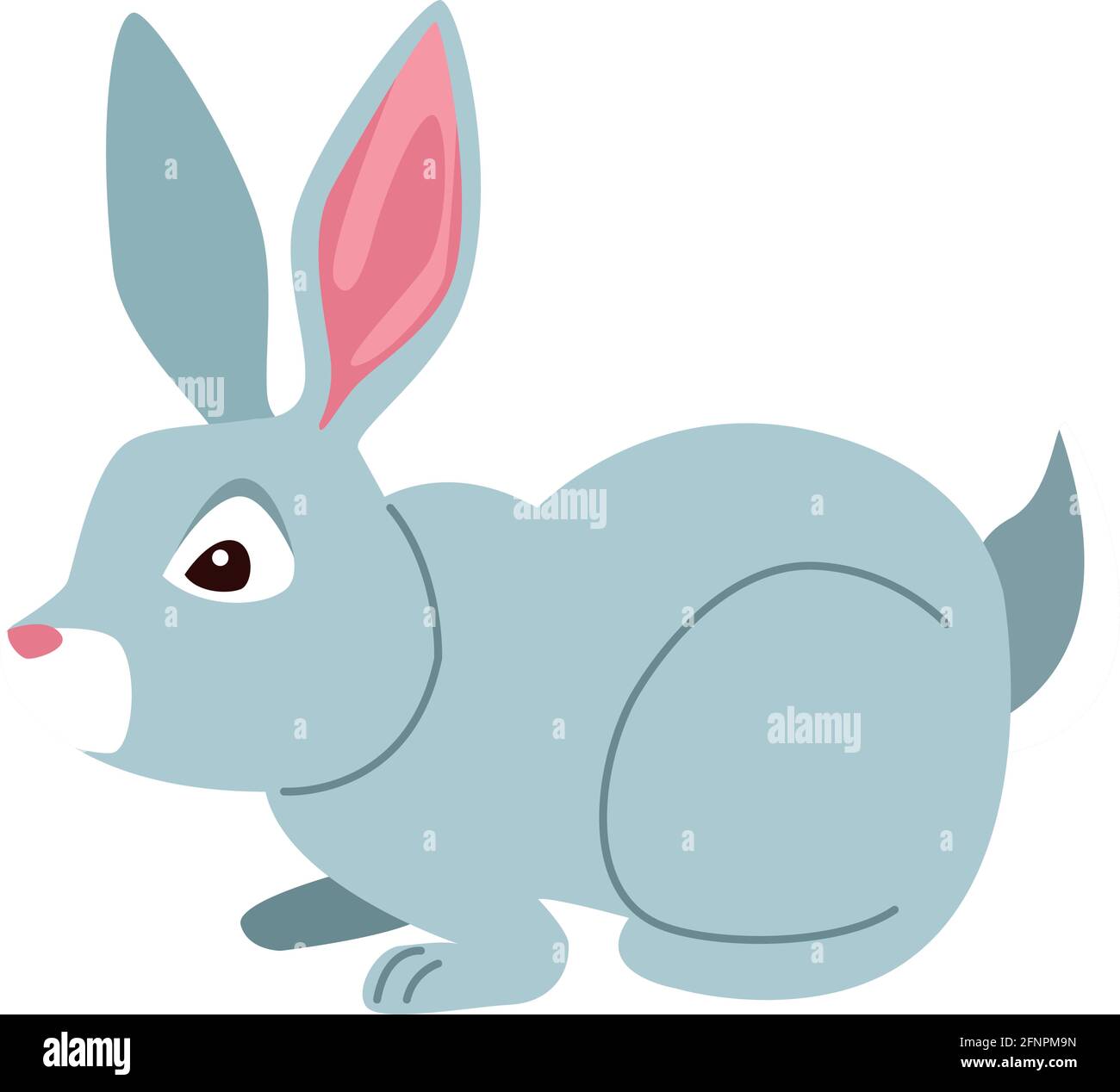 cute gray rabbit Stock Vector Image & Art - Alamy