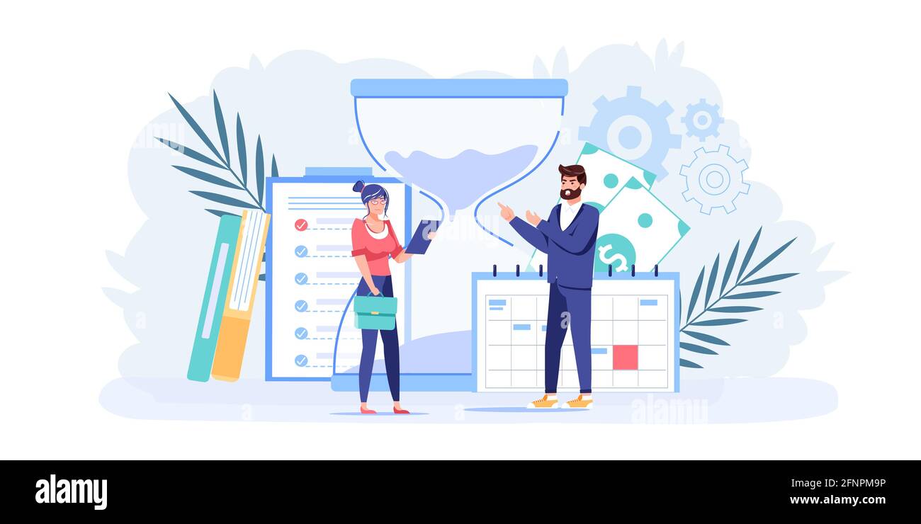 Flat cartoon boss manager employee characters,work conflict vector ...