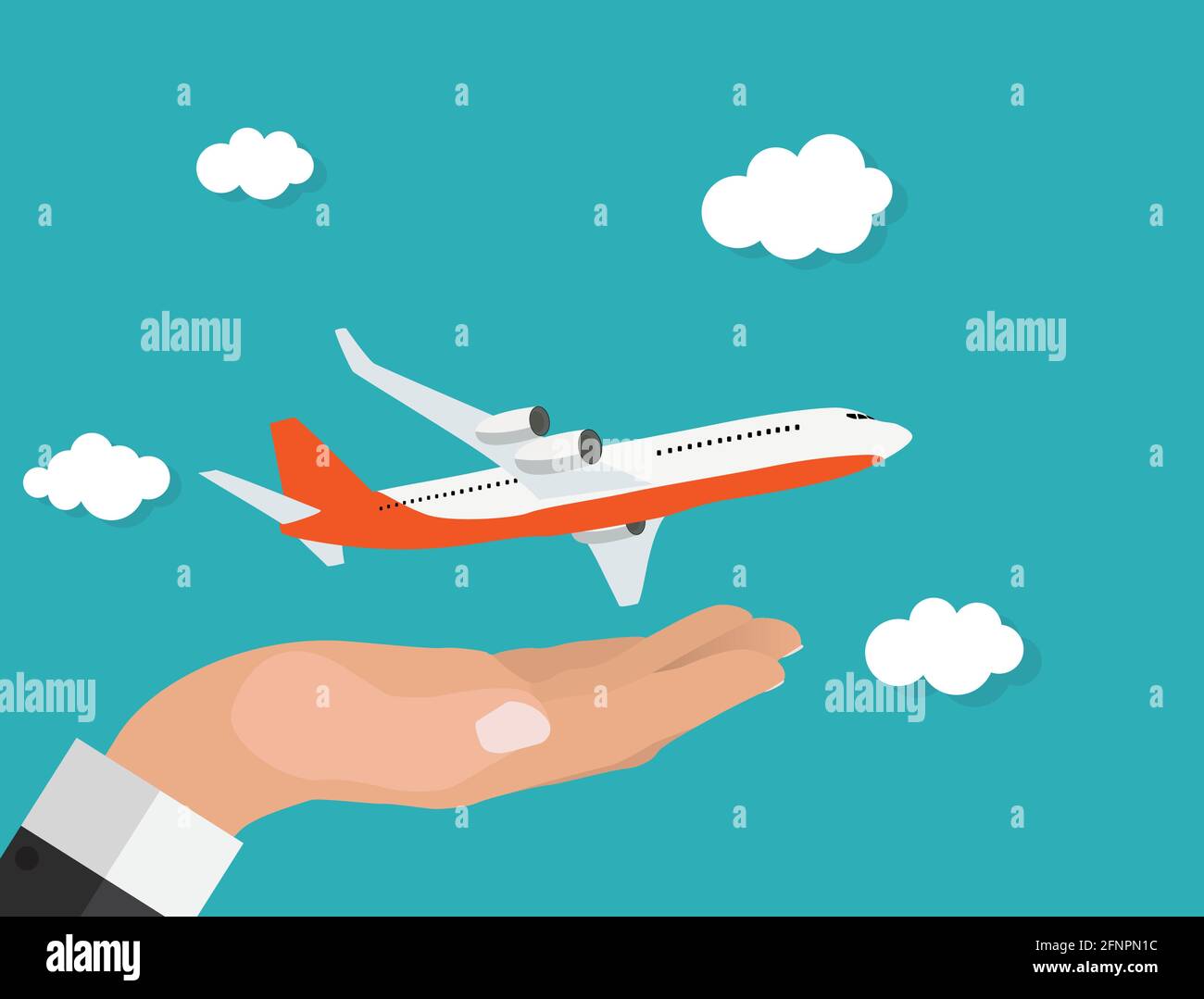 Abstract Airplane Background with Hand Vector Illustration Stock Vector ...