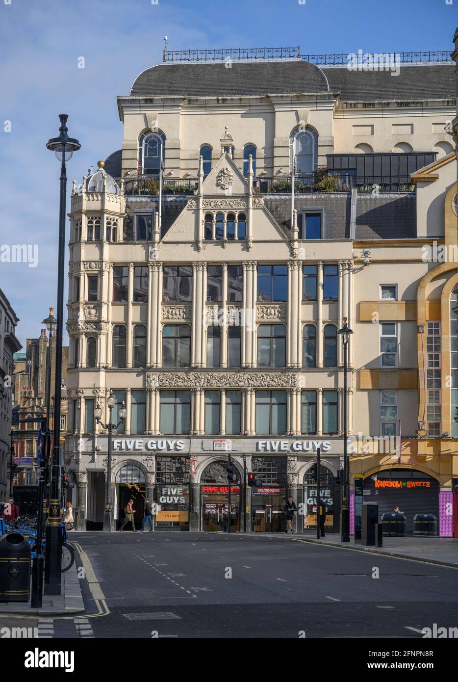 Five Guys fast food restaurant at Coventry Street, Piccadilly Circus ...