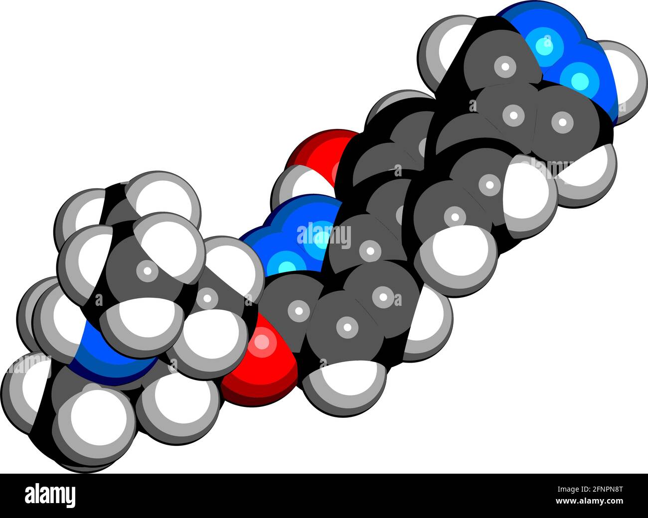Branaplam SMA drug molecule. 3D rendering. Atoms are represented as ...